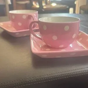 Pampered Chef | Dining | Pampered Chef Pink Polka Dot Ceramic Cup And ...